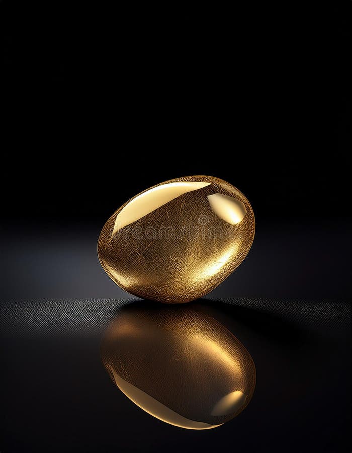 Golden Stone on Black Background Stock Image - Image of modern ...