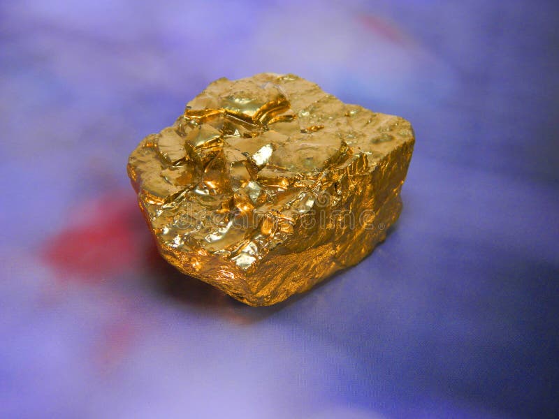 Golden Stone Isolated on White Background Stock Photo - Image of ...