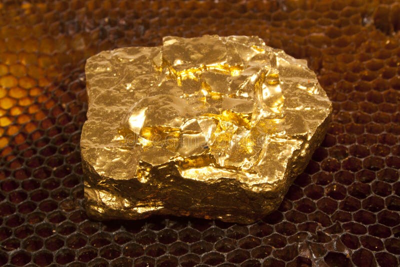 Golden Stone Isolated on White Background Stock Photo - Image of ...