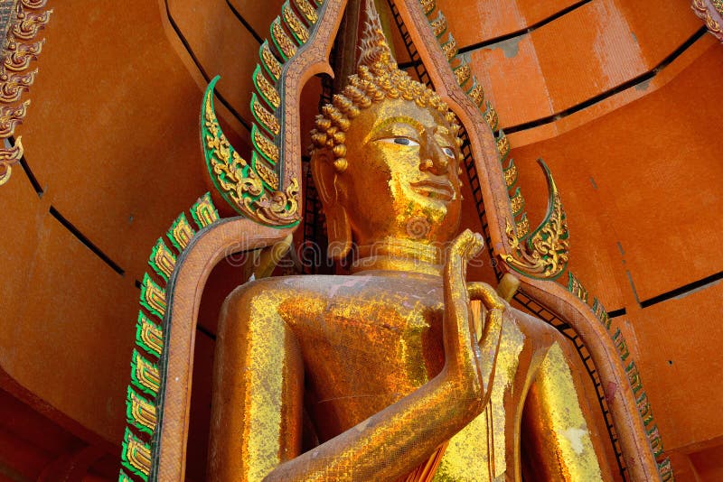 Golden Stone Statue of a Buddha Stock Photo - Image of buddhist, statue ...