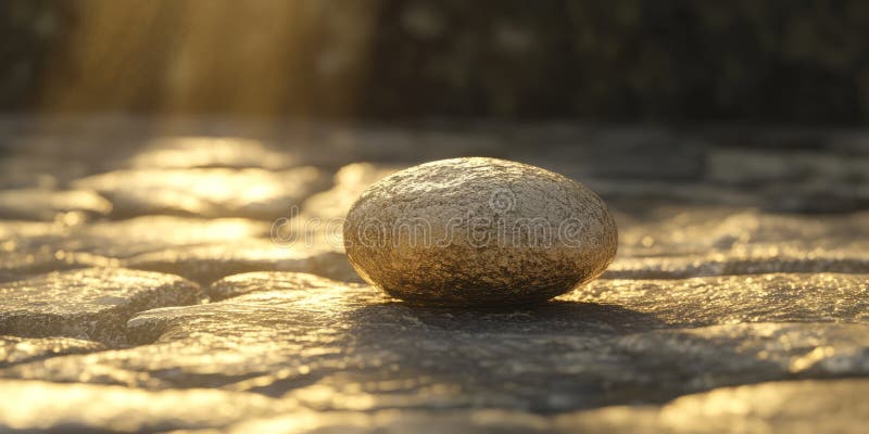 Golden Stone on Sunlit Cobblestone Pathway Stock Illustration ...