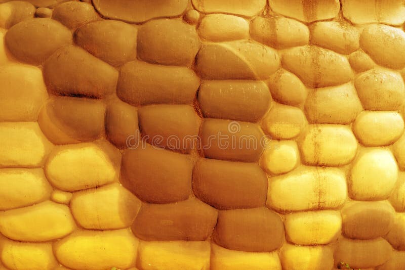 Golden Stone Wall Construction Background Stock Photo - Image of ...