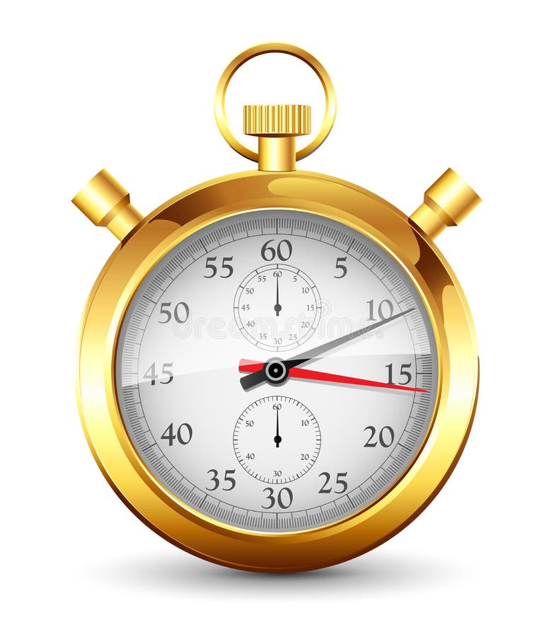 Golden stopwatch stock vector. Illustration of measure - 33528707