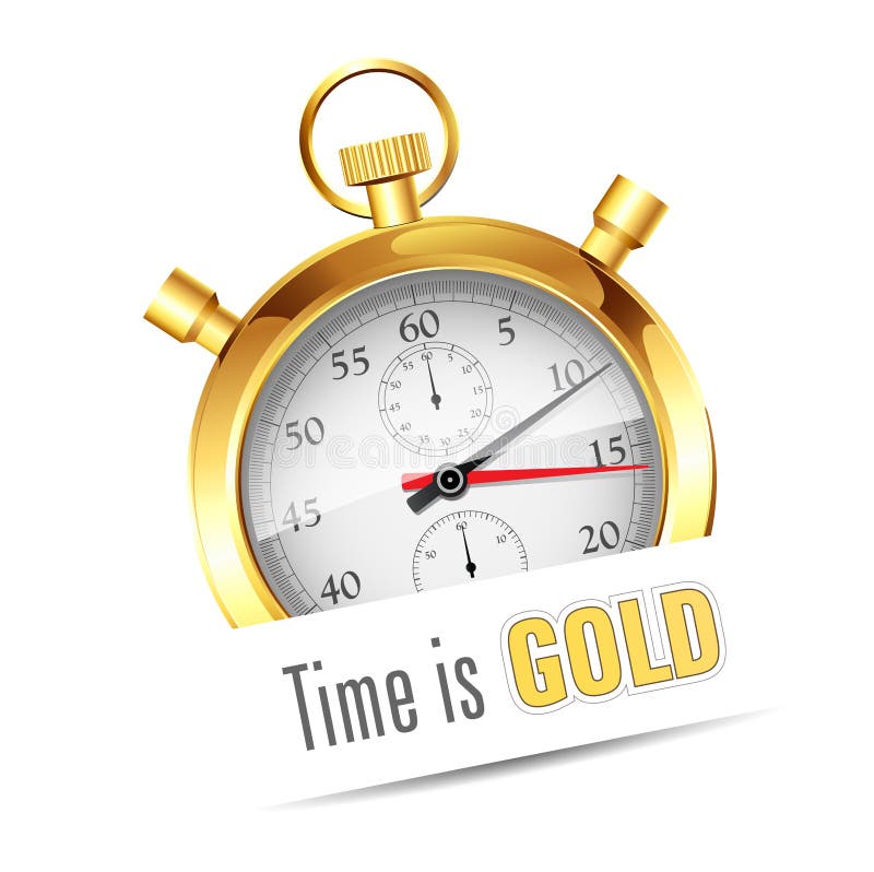Golden stopwatch stock vector. Illustration of measure - 33528707