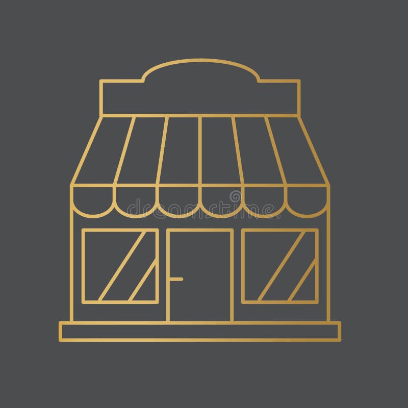 Golden store icon stock vector. Illustration of sale - 180808003