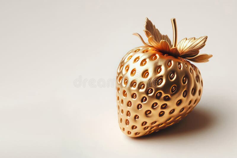 Golden Strawberries As a Symbol of Luxury. Space for Text. Stock Image ...