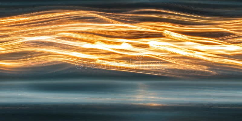 Golden Streaks Creating Seamless, Flowing Light Patterns in a Tranquil ...