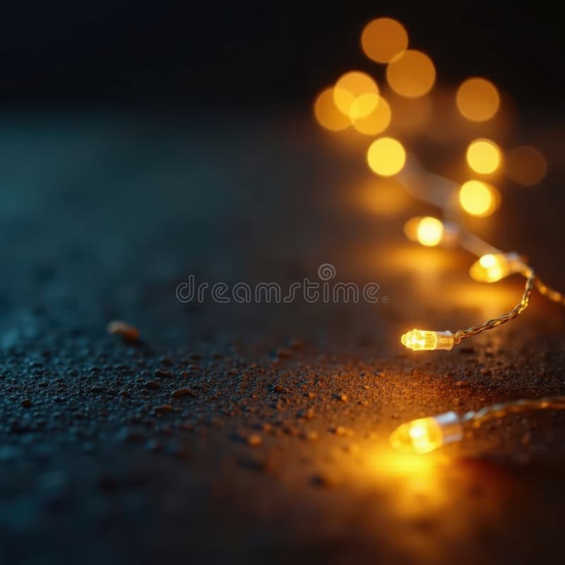 Golden String Lights Looped in Festive Garland , Bright, String Lights ...