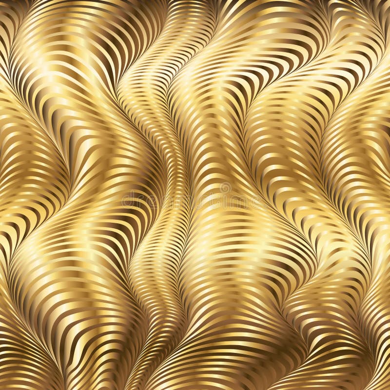 Golden Striped Waves Vector Abstract Background Stock Vector ...