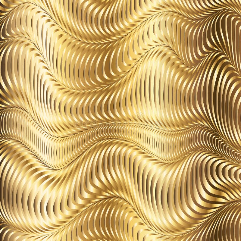 Golden Striped Waves Vector Abstract Background Stock Vector ...