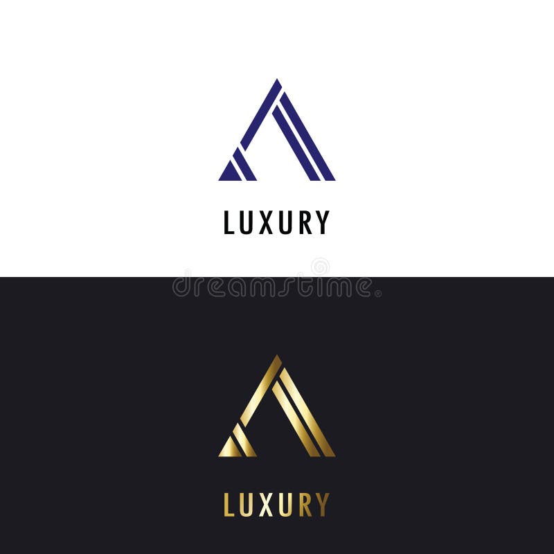 A Capital Letter Initial Monogram Logo Stripes Gold Stock Vector ...