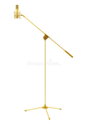 Golden Studio Microphone Isolated on White Stock Illustration ...
