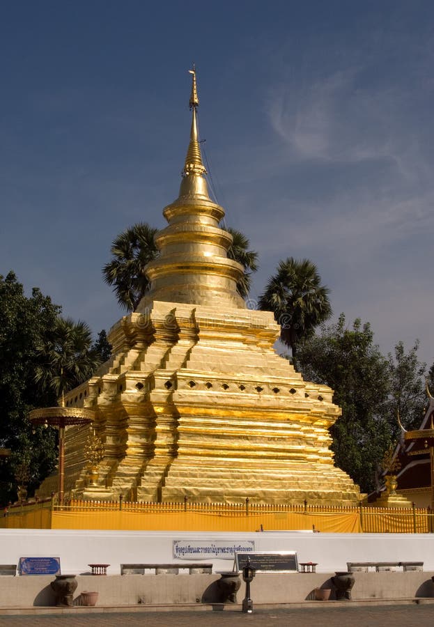 Golden Stupa in Thailand stock photo. Image of meditation - 10275348
