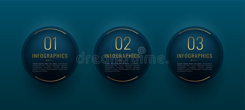 Golden Style 3 Step or Option Business Marketing Template Stock ...