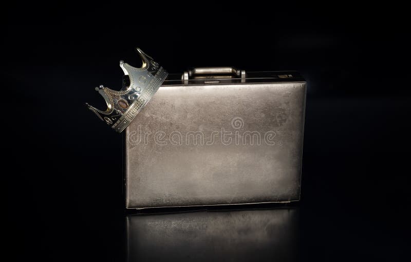 Golden suitcase and crown stock photo. Image of gold - 296350326