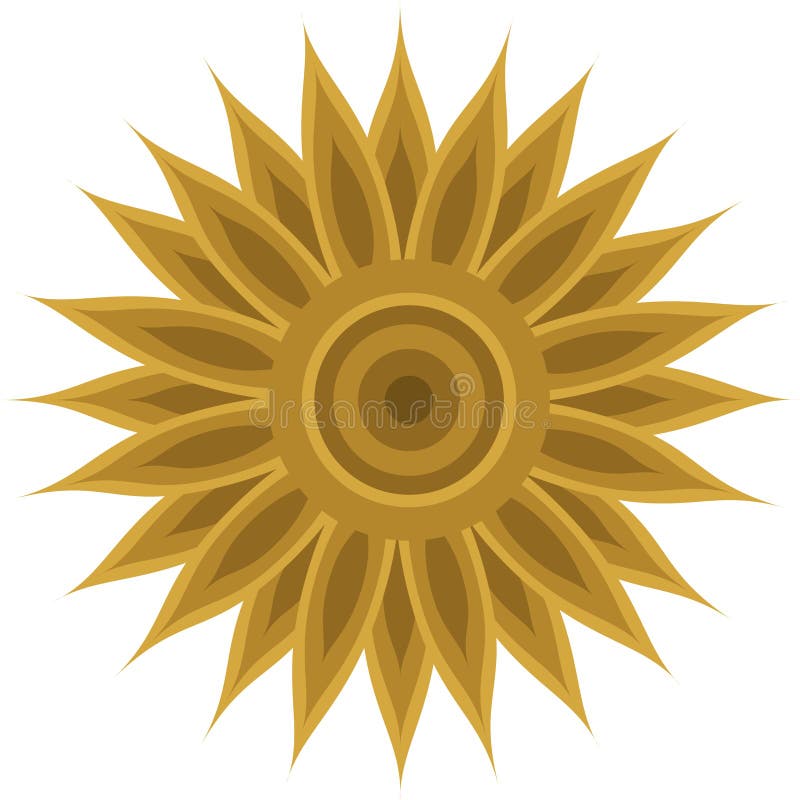 Print GOLDEN SUN ILLUSTRATION VECTOR Stock Illustration - Illustration ...