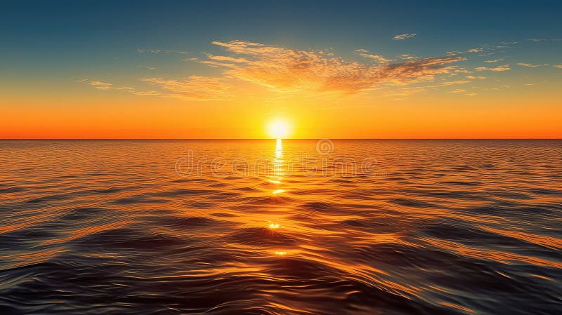 Golden sun over the ocean stock illustration. Illustration of splendor ...