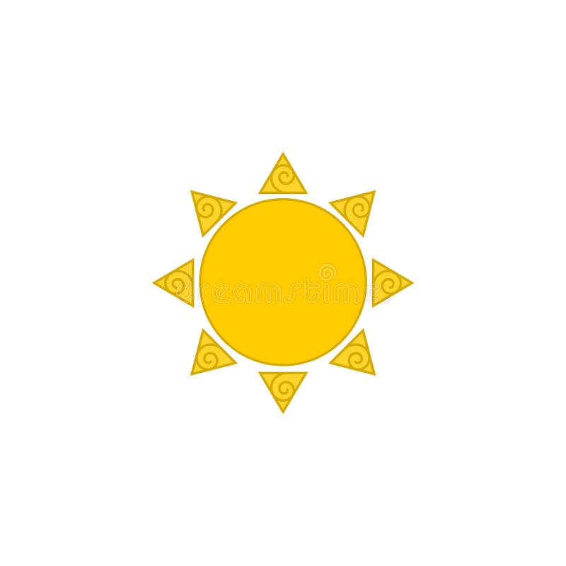 Golden Sun Rays Creative Symbol Concept Stock Vector - Illustration of ...