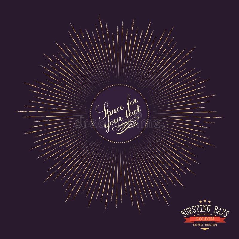 Golden Sun Rays Images in Hand Drawing Style. the Effect of the ...