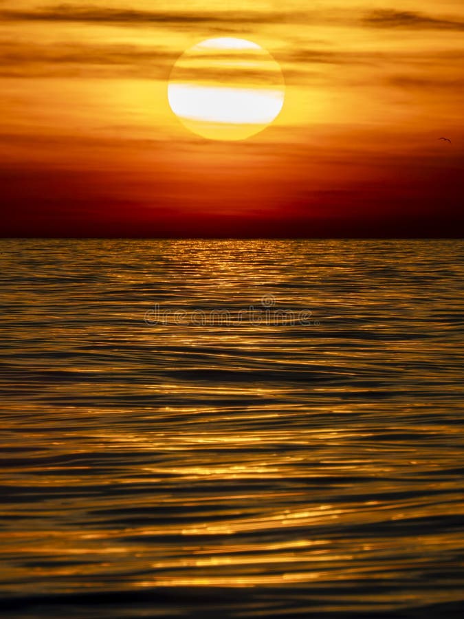 Golden Sun Rays Reflection on the Sea at Sunset Stock Image - Image of ...
