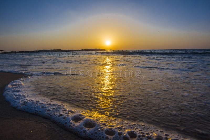 Golden Sun Rays on the Sea at Sunset Stock Photo - Image of magic, dawn ...