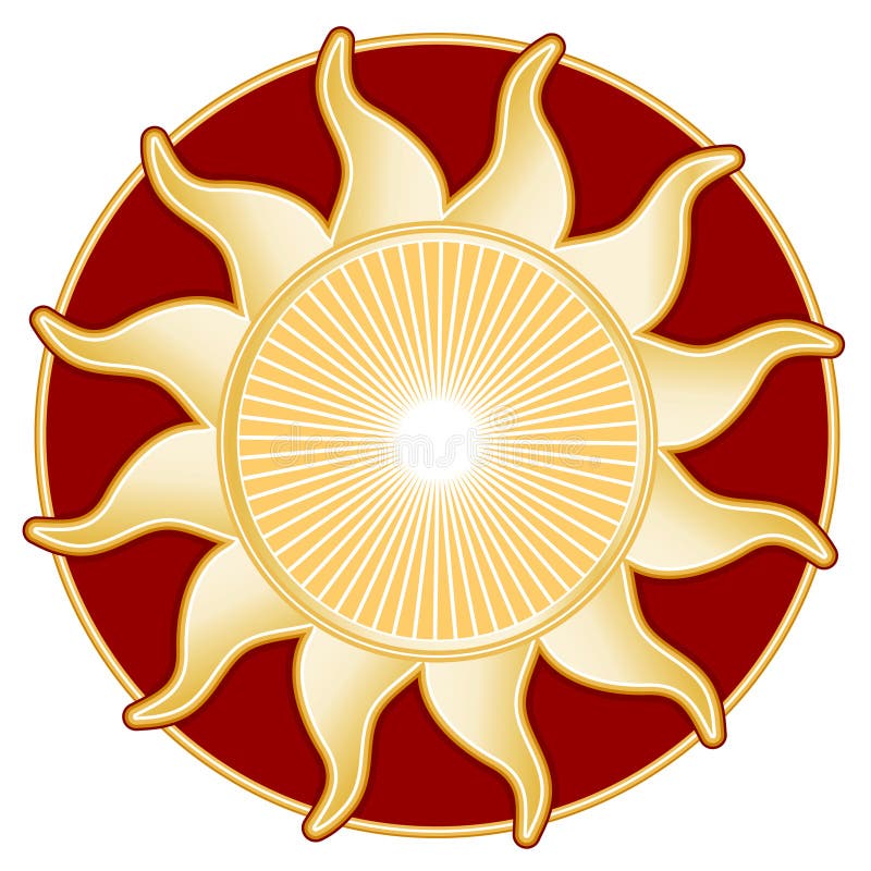 Golden Sun, Golden Disk stock vector. Illustration of golden - 6779435