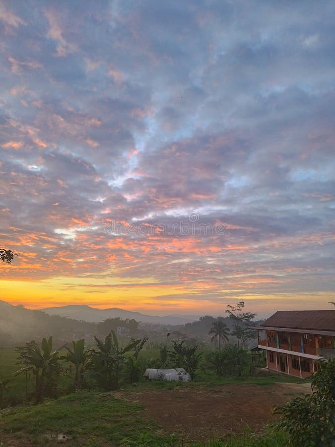 Golden Sun Rise in West Java Bogor Stock Image - Image of west, golden ...