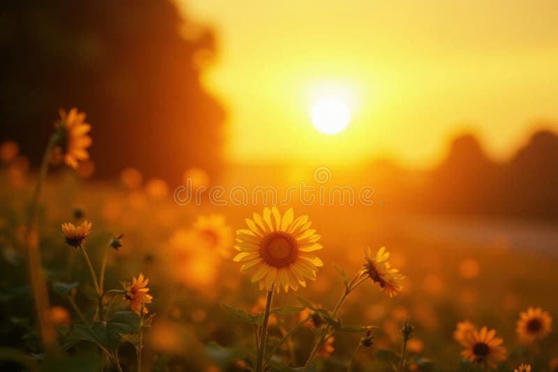 Golden Sunburst, Hazy Sky, Summer Solstice Vibes, Light, Warmth Stock ...