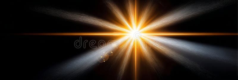 Golden Sunlight Beams and Radiating Cosmic Space Rays on a Black ...