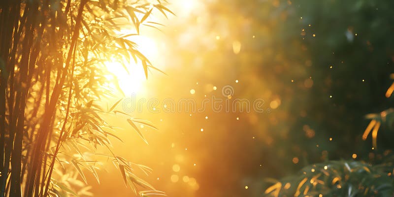Golden Sunlight Filtering through Trees: Nature Background Image Stock ...