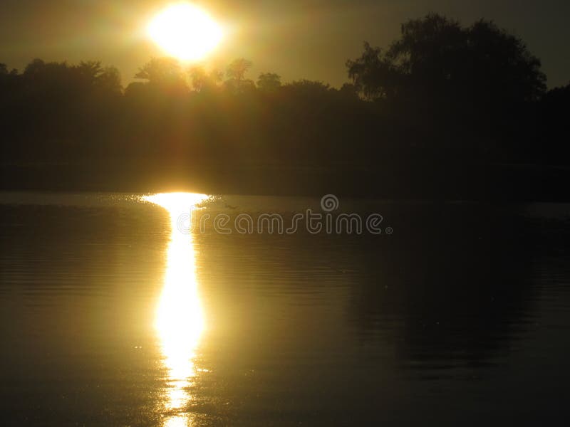 Golden Sunlight stock image. Image of water, lakeland - 128383229