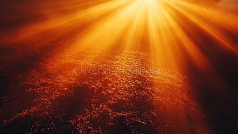 Golden Sunlight Rays Piercing through Clouds Stock Illustration ...