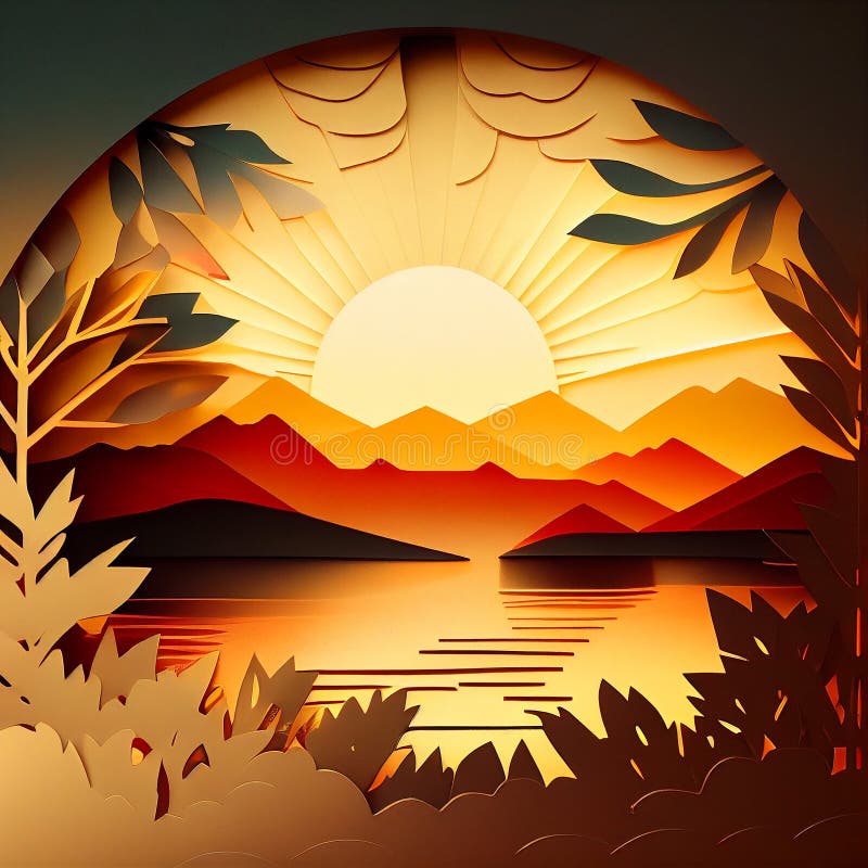 Golden Sunrise a Beautiful Sunrise Scene with Golden. Generative AI ...
