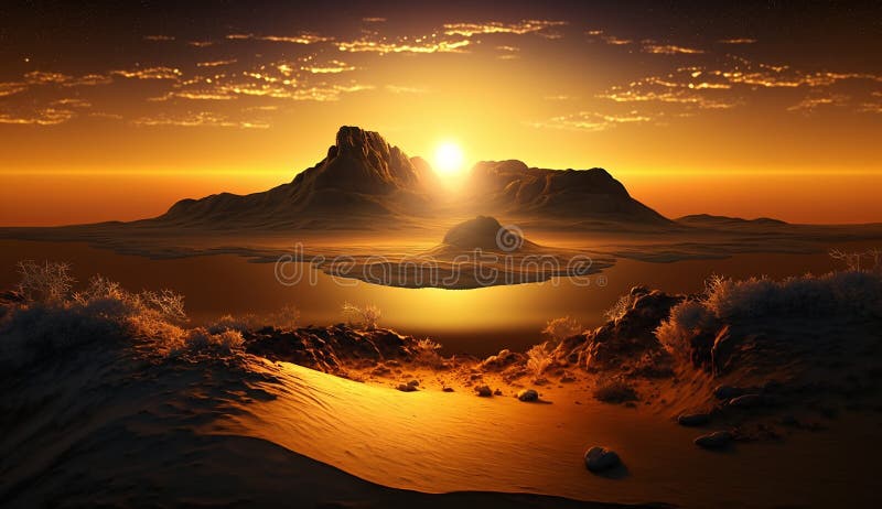 Golden Sunrise a Beautiful Sunrise Scene with Golden. Generative AI ...