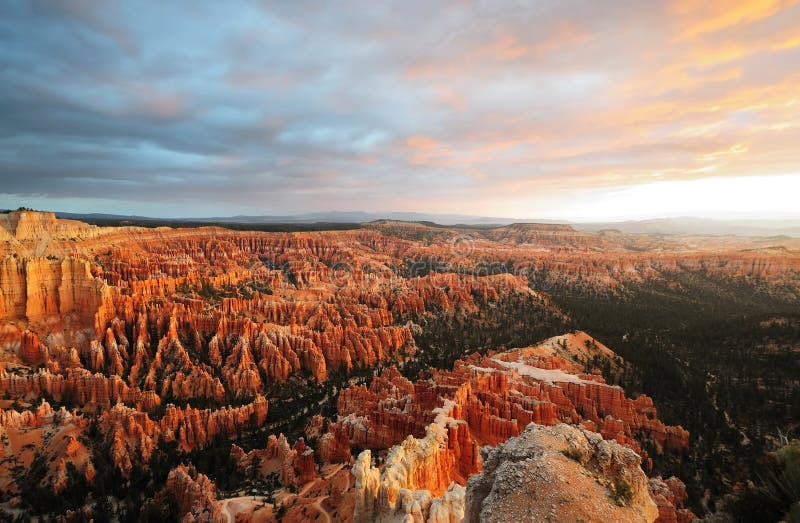The Golden Sunrise at Bryce Point Stock Image - Image of southwest ...