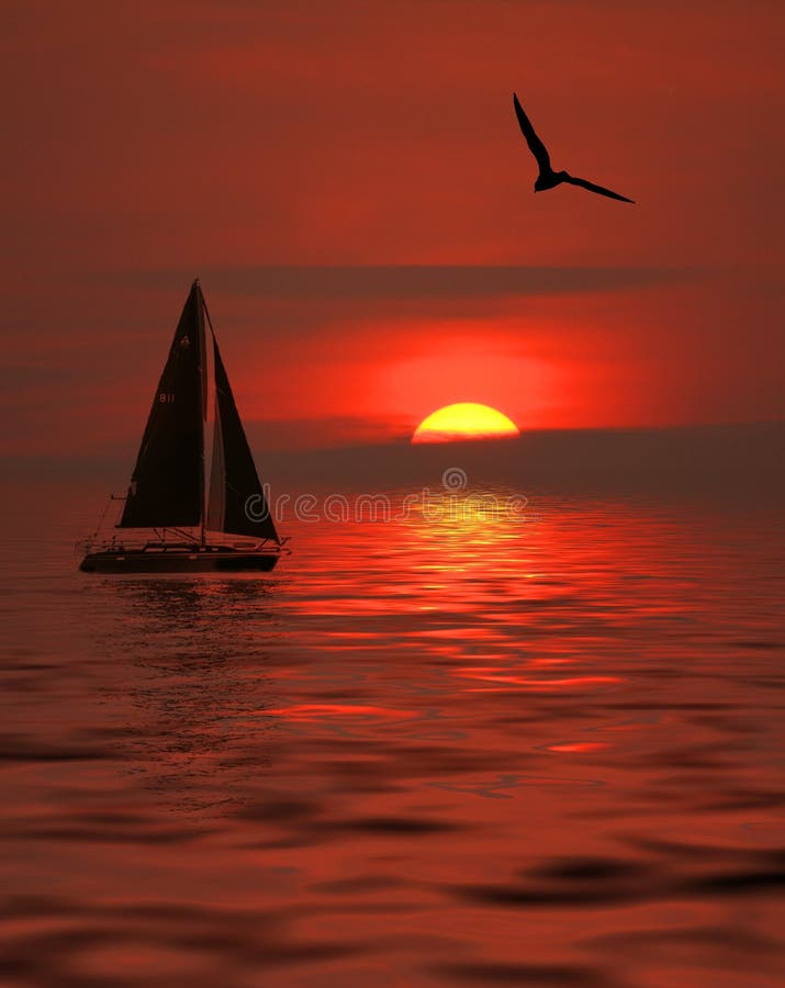 Golden Sunset stock illustration. Illustration of orange - 1016631