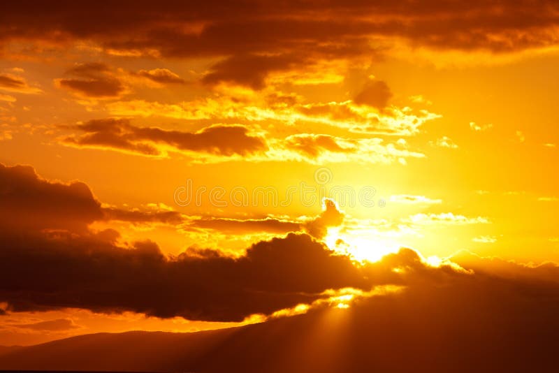 Golden Sunset Clouds stock photo. Image of high, heavens - 22783998