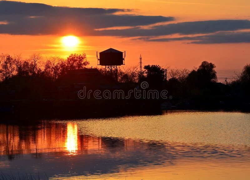 Danube Delta sunset stock image. Image of gorgeous, beautiful - 130069919