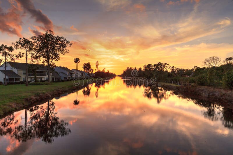Golden Sunset Over a Gordon River Tributary that Winds through Golden ...
