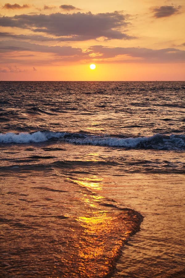 Golden sunset over the sea stock photo. Image of orange - 171293462