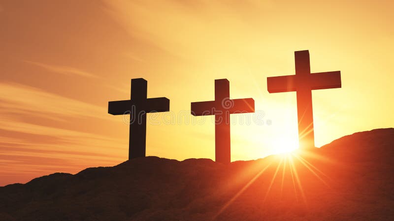 Three Crosses Easter Style
