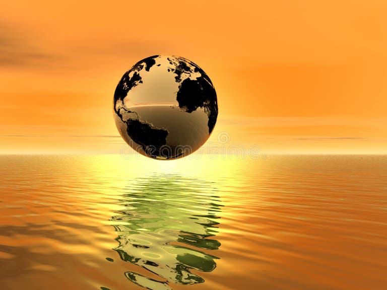 Golden Sunset Planet Earth Stock Illustrations – 462 Golden Sunset ...