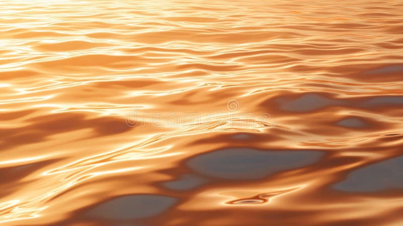 Golden Sunset Reflecting on Calm Water Surface Stock Illustration ...