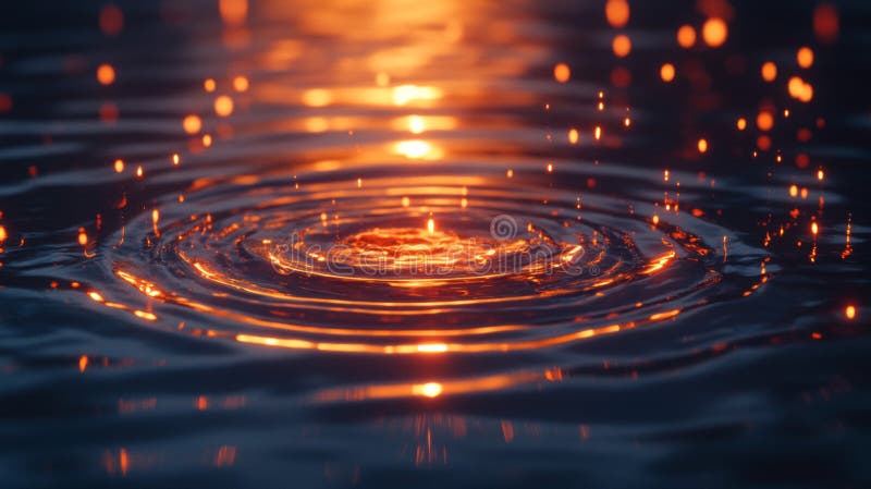 Golden Sunset Ripples Water Surface Reflection Stock Illustration ...