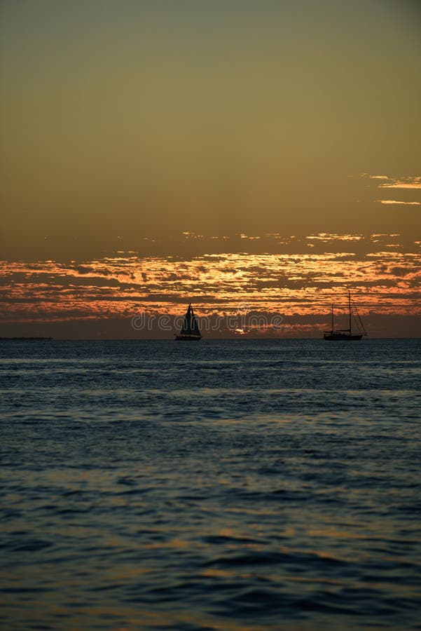 Golden Sunset at the Sea. Landscape with Sunset Over the Ocean. Stock ...
