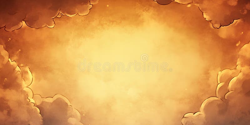 Golden Sunset Sky Background Warm Hues Fluffy Clouds Dramatic ...
