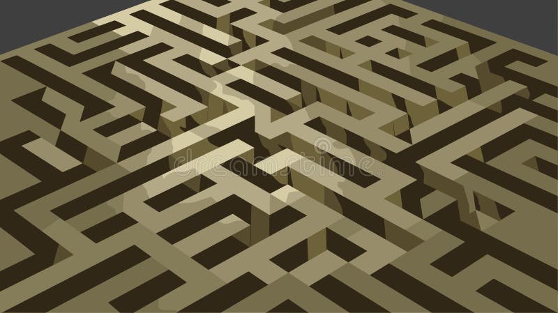 Golden Surface Etched with Labyrinth of Geometric Patterns, Chiaroscuro ...