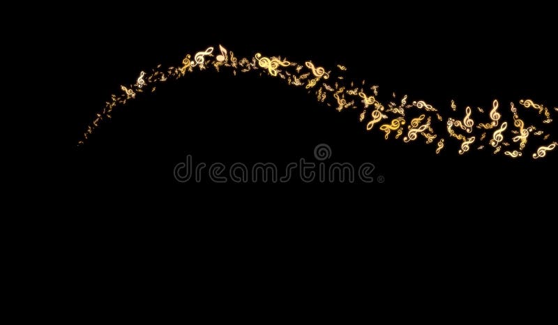 Golden Swirl of Music Notes and Glitter Stock Illustration ...