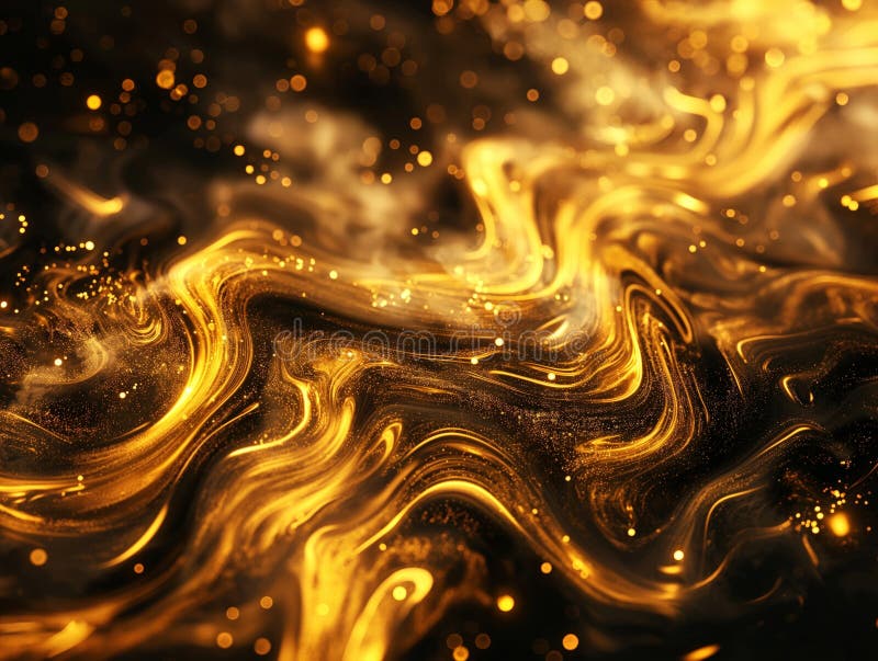Liquid Gold Metallic Texture Abstract Background Bright Golden Yellow ...
