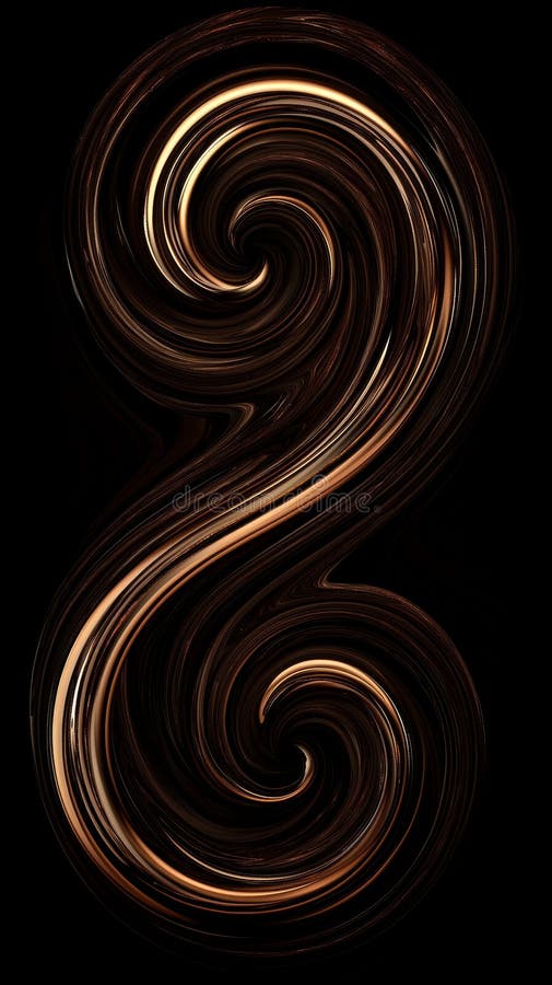 Golden Swirls Intertwining and Creating a Sophisticated S Shape Against ...